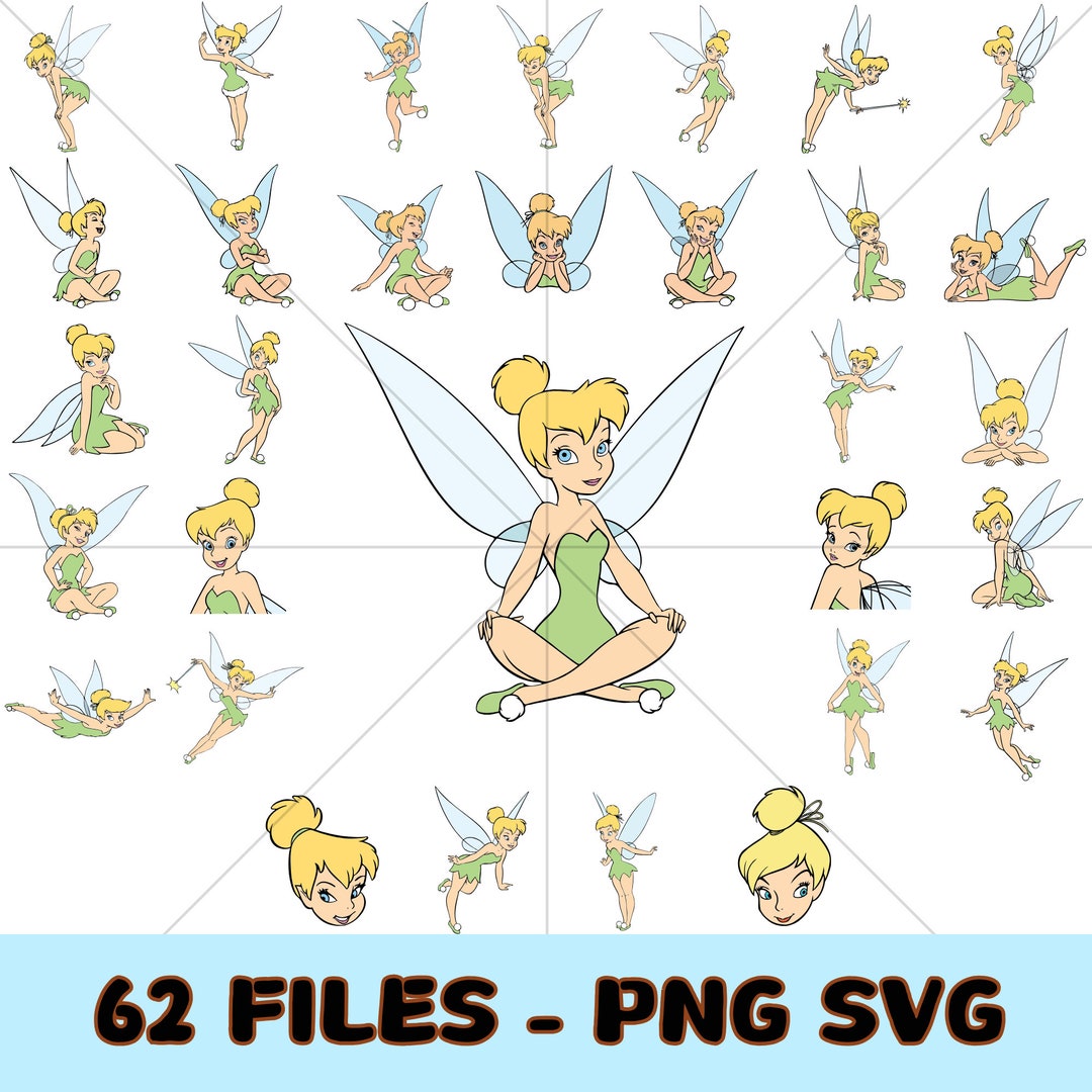 31pcs, LAYERED, Tinkerbell SVG & PNG Clipart Files, Tinkerbell Bundle ...