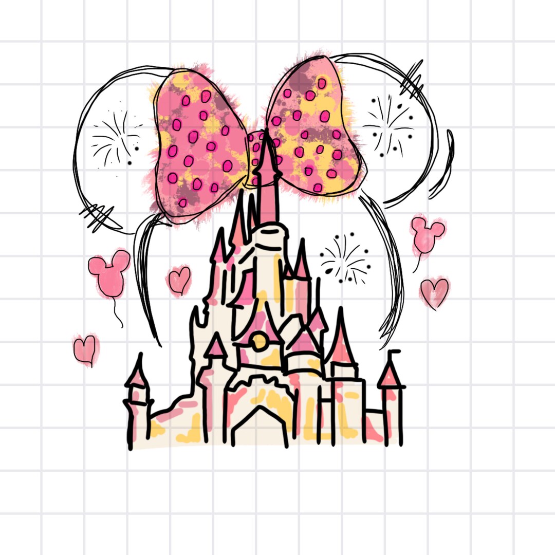 Watercolor Mouse Castle Png Bundle, Mouse Ear Castle Png, Retro ...