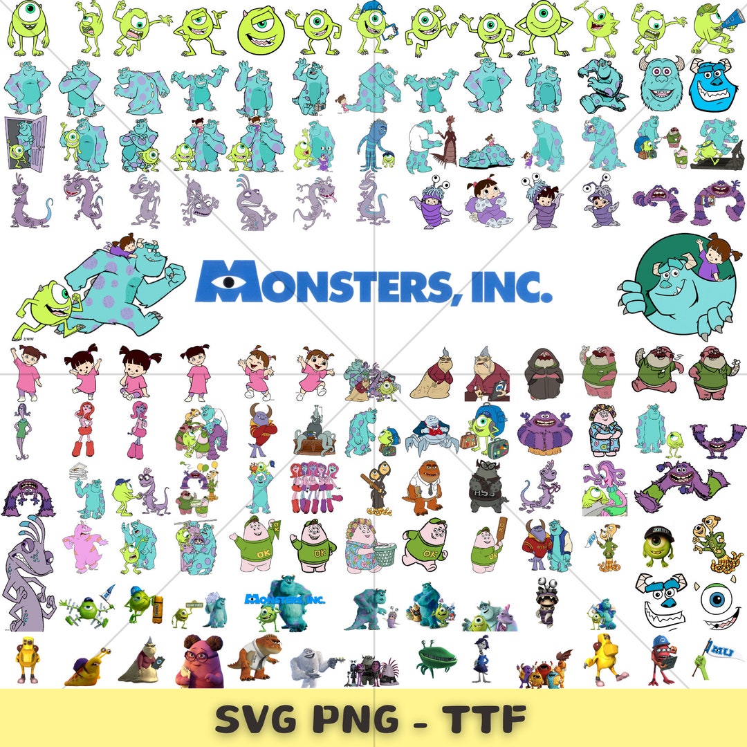 Monsters Clipart, Monsters Fonts (TTF) Monsters SVG, Instant Download ...