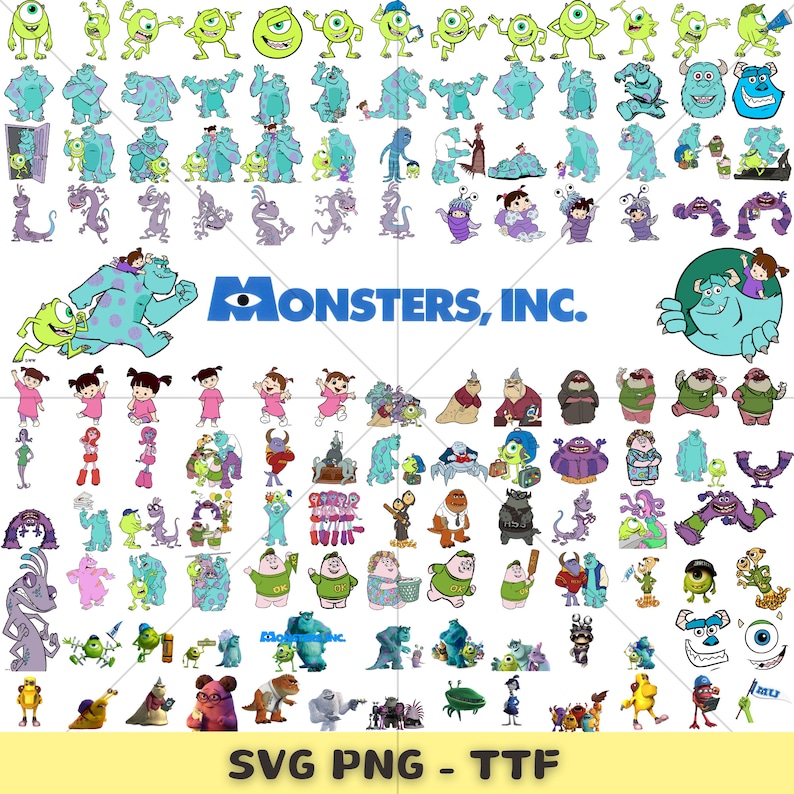 Monsters Clipart, Monsters Fonts (TTF) Monsters SVG, Instant Download ...
