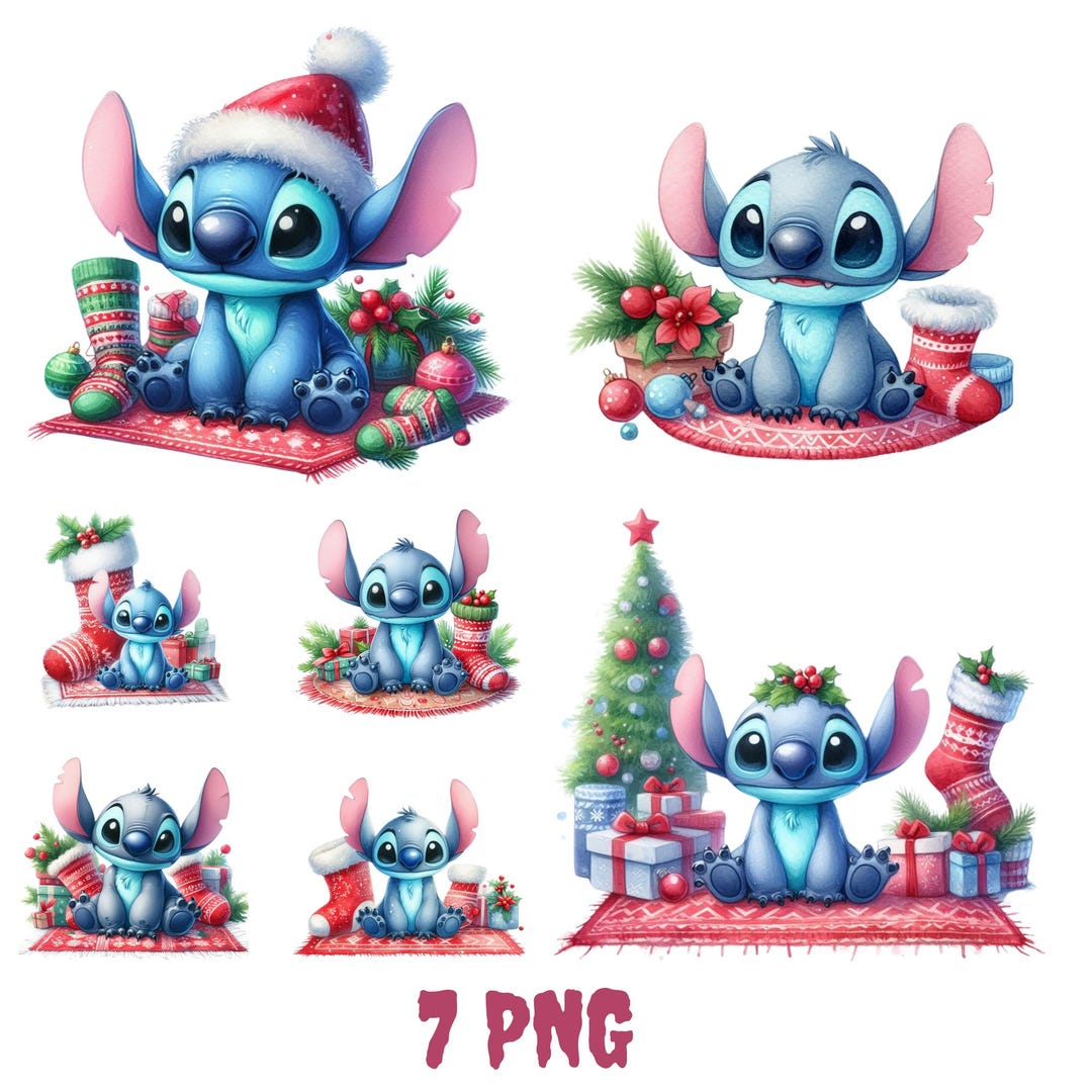 7 Stitch Christmas Png Bundle, Merry Christmas, Christmas Cartoon, Cute ...