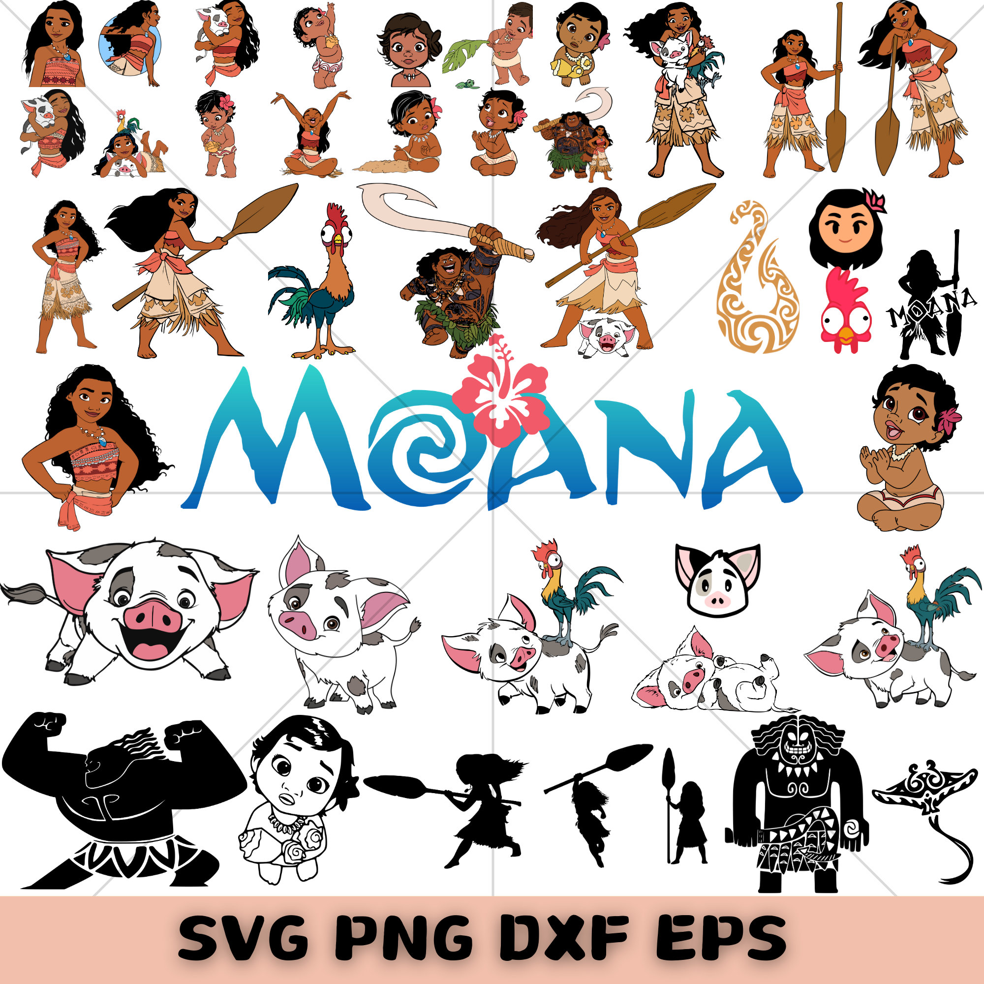 Moana Svg Bundle, Moana Clipart, Moana Png, Moana Svg, Moana Font ...