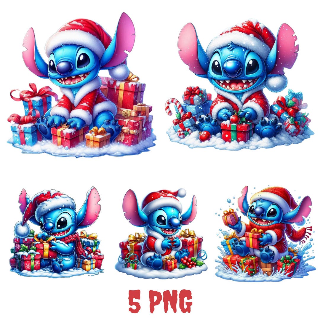 Stitch Christmas Png Bundle, Merry Christmas, Christmas Cartoon, Cute ...