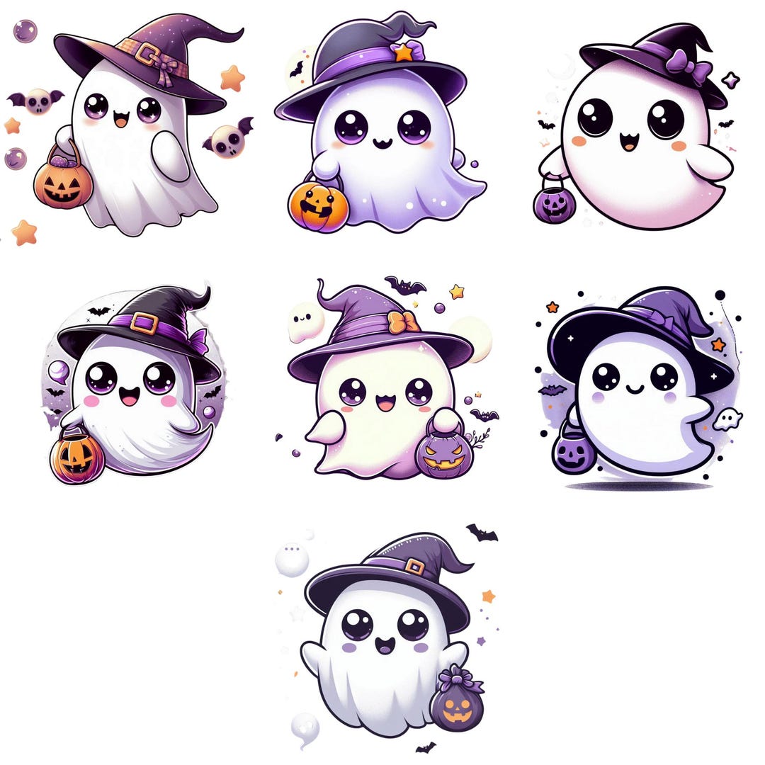 Halloween Png, Cute Witch Ghost Clipart, Kawaii Halloween Decor ...