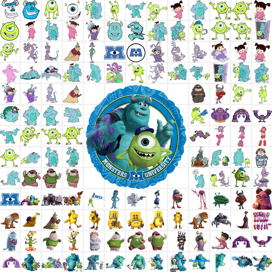 250+ Monsters Inc Clipart Bundle, Monsters Clipart, Monsters Fonts (TTF ...
