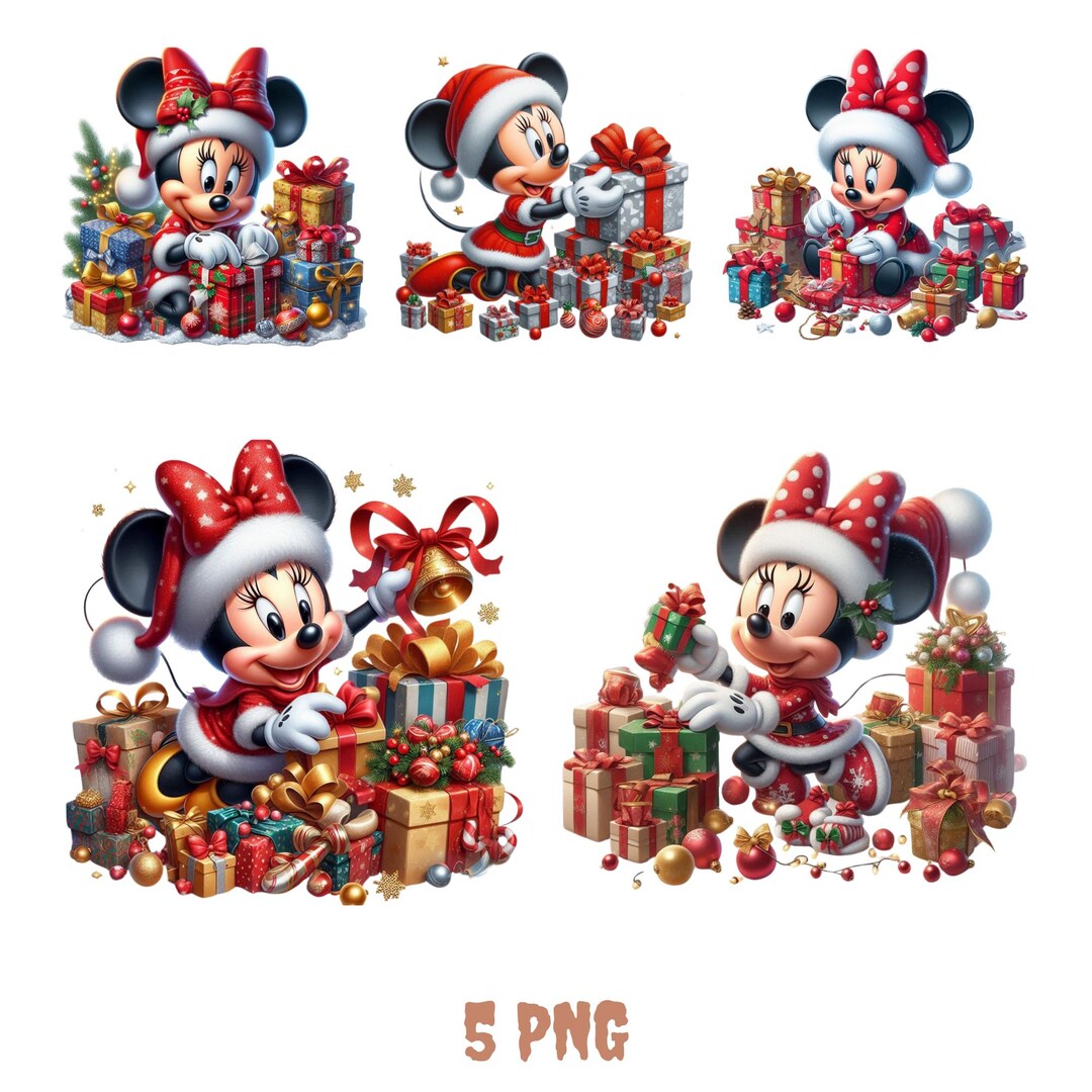 Mickey and Minnie Mouse Christmas Png, Mouse Head Christmas Bundle ...