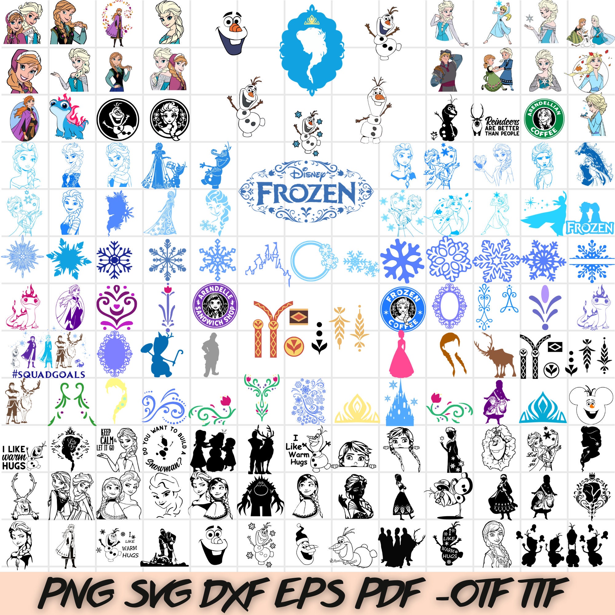 760 FROZEN SVG Bundle, FROZEN Svg Files for Cricut, Frozen Clipart ...