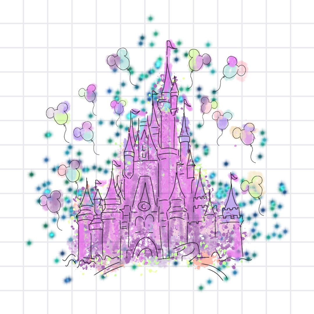 Watercolor Mouse Castle Png Bundle, Mouse Ear Castle Png, Retro ...