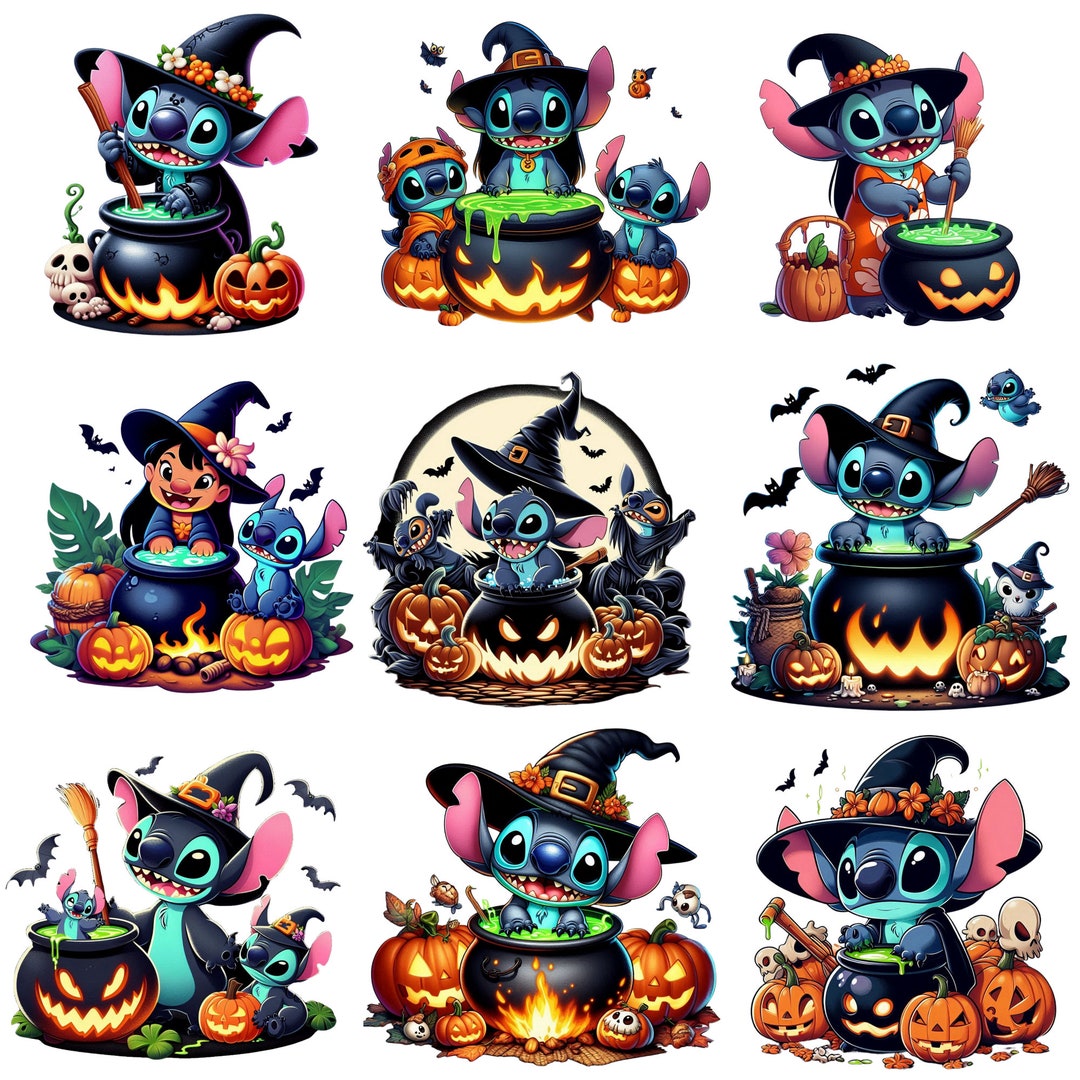 Stitch Halloween Png, Stitch Png, Stitch and Angel Png Bundle ...