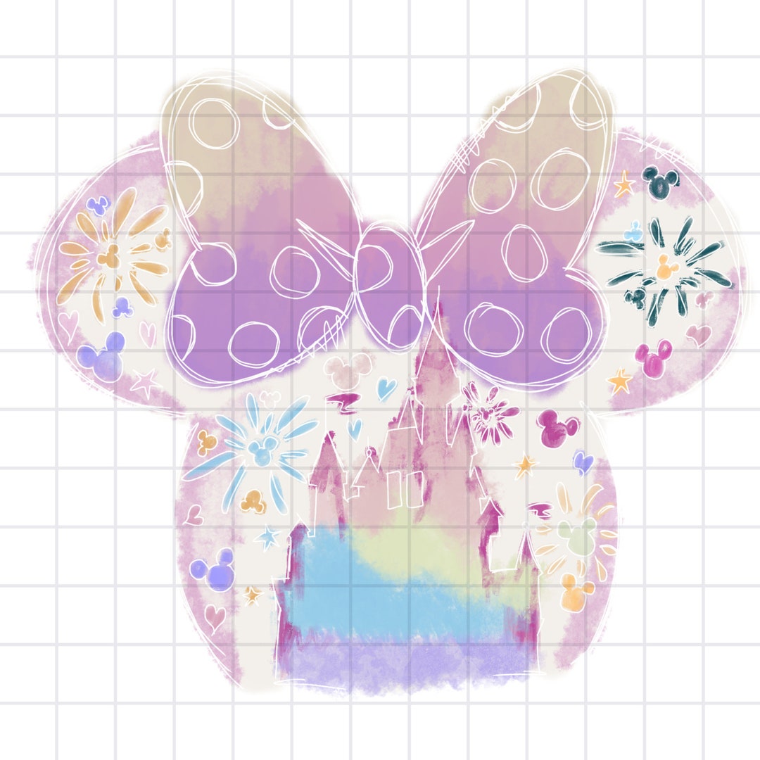 Watercolor Mouse Castle Png Bundle, Mouse Ear Castle Png, Retro ...