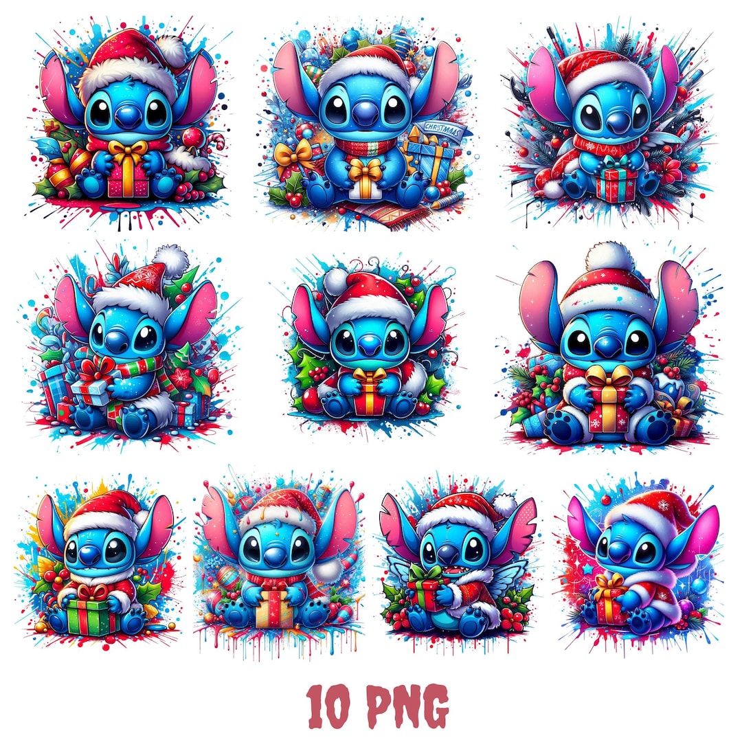 Stitch Christmas Png Bundle, Merry Christmas, Christmas Cartoon, Cute ...