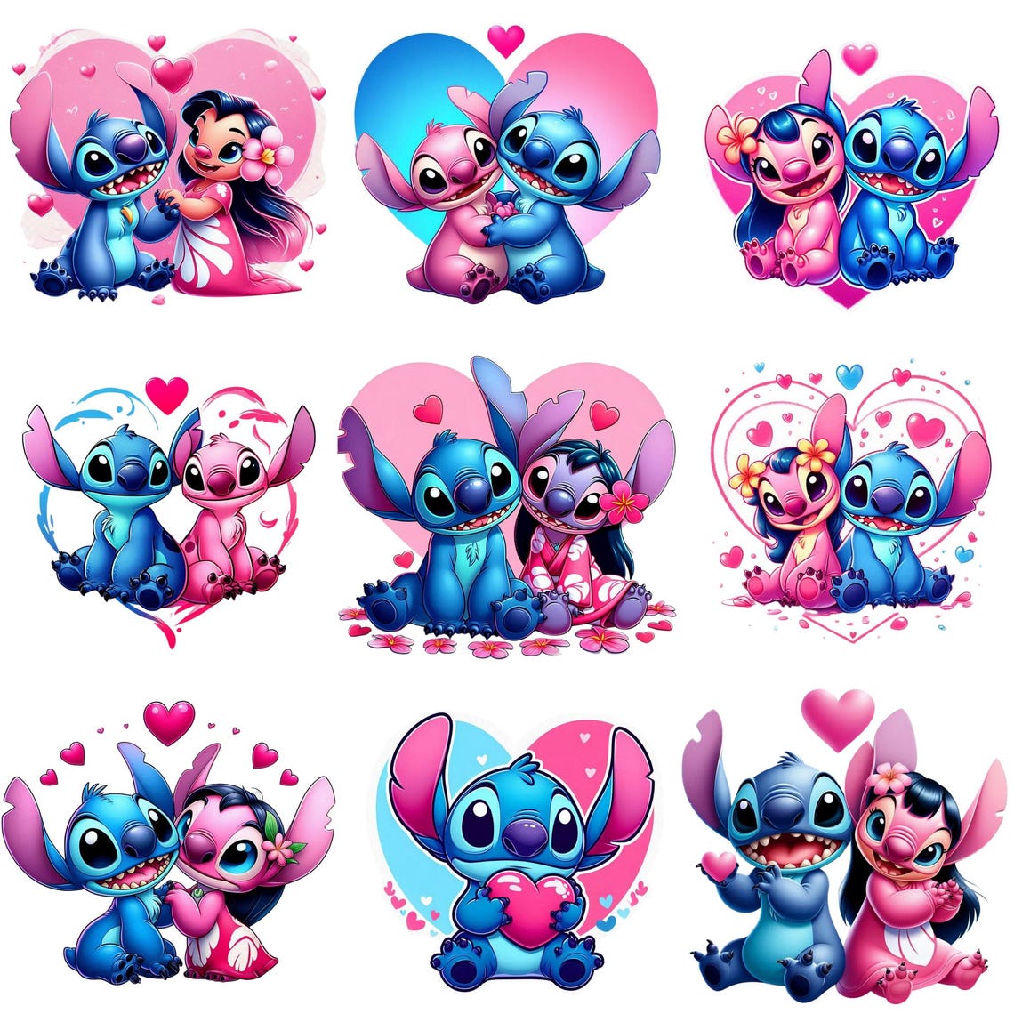 10 Stitch Png, Stitch and Angel Png Bundle, Lilo Stitch Png, Stitch ...