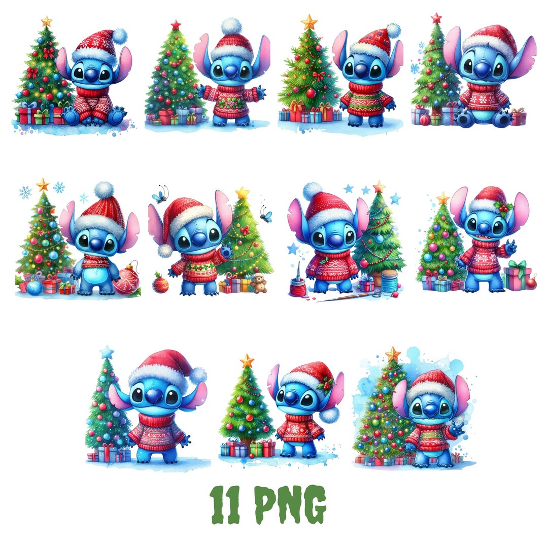 Stitch Christmas Png Bundle, Merry Christmas, Christmas Cartoon, Cute ...