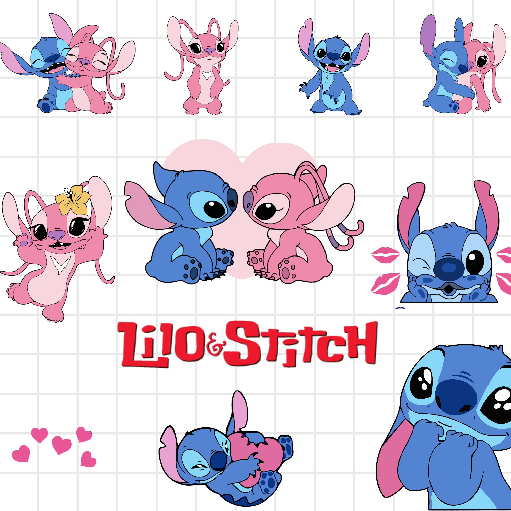 Lilo and Stitch Bundle , Stitch and Angel Love Svg Png, Stitch Cut ...