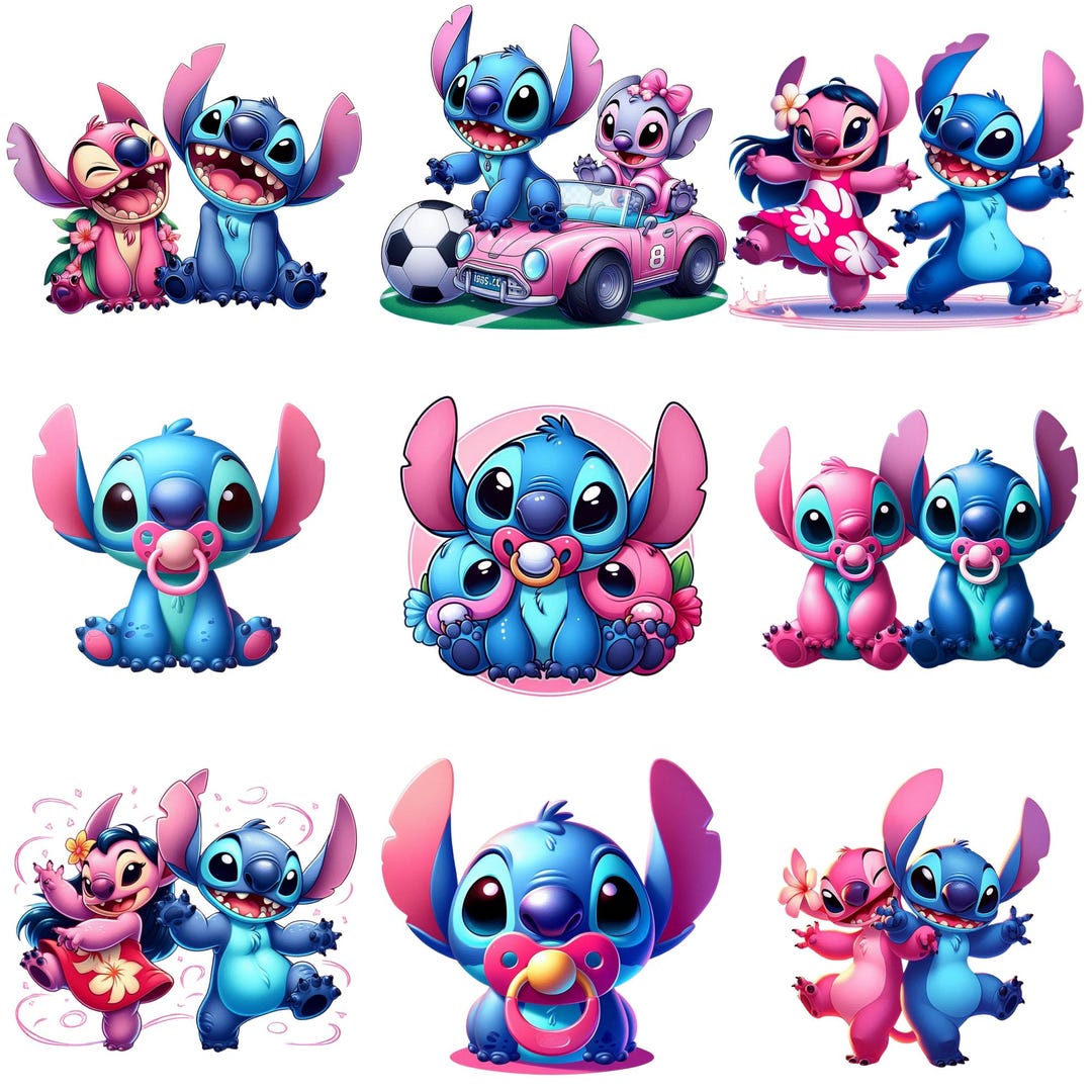 10 Stitch Png, Stitch and Angel Png Bundle, Lilo Stitch Png, Stitch ...