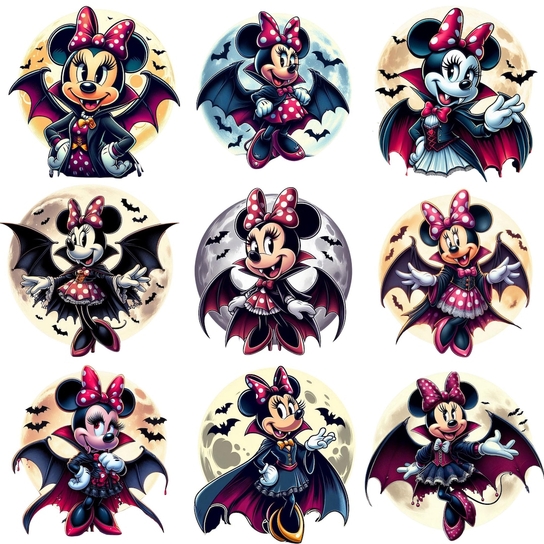Vintage Vampire Cartoon Clipart Set - Cute Halloween Vampire Girl ...