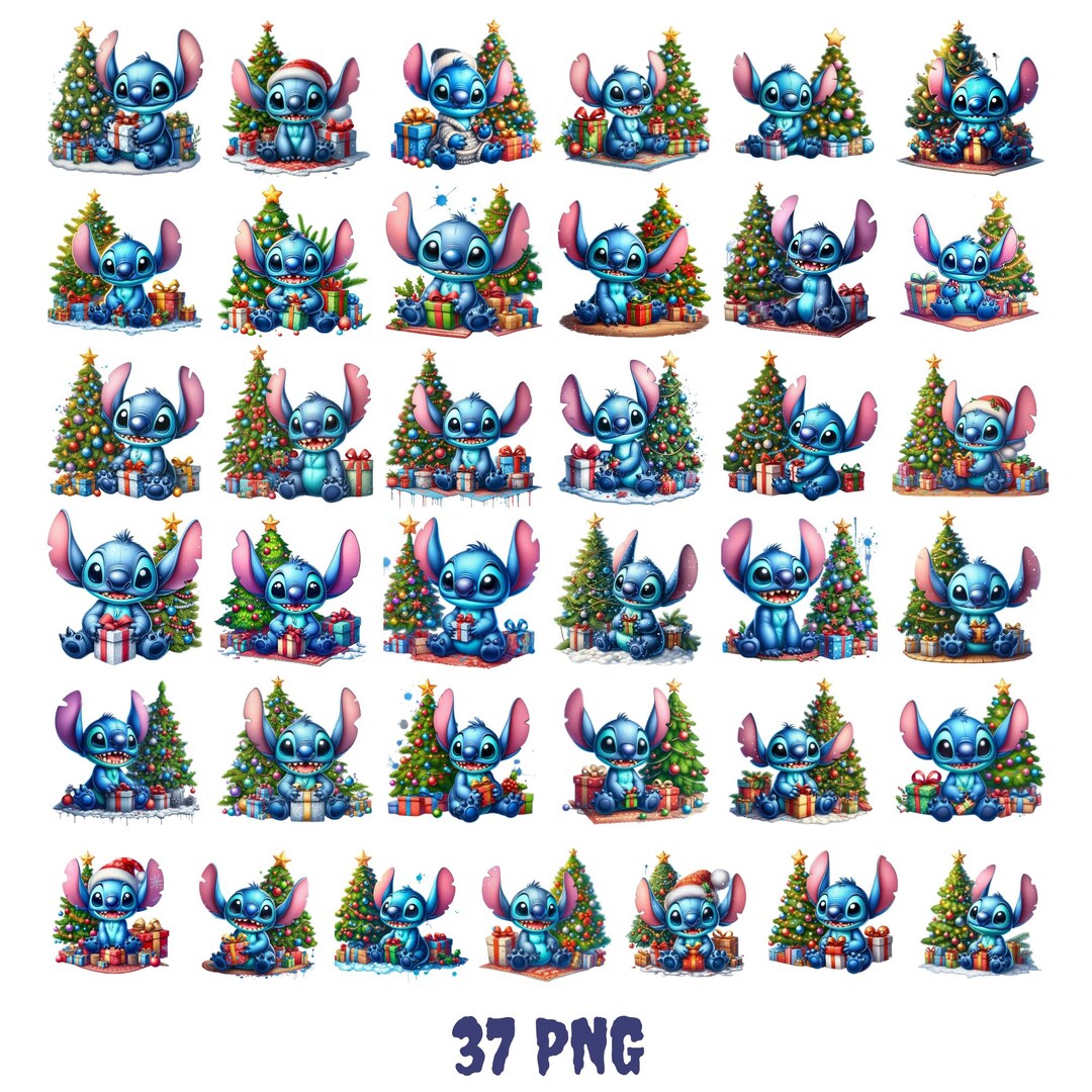 37 Stitch Christmas Png Bundle, Merry Christmas, Christmas Cartoon ...