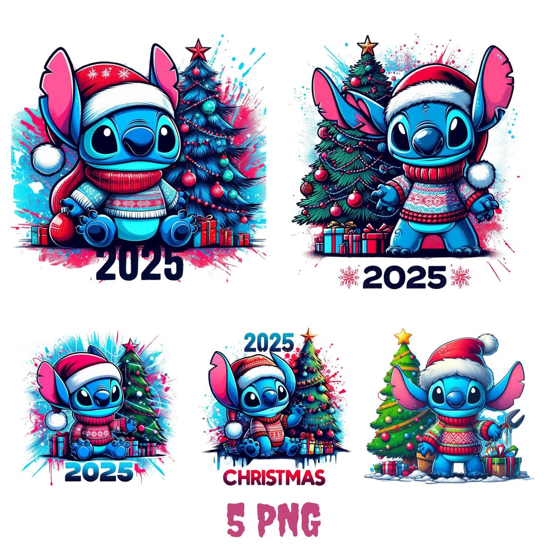 Stitch Christmas Png Bundle, 2025 Stitch, Merry Christmas, Christmas ...
