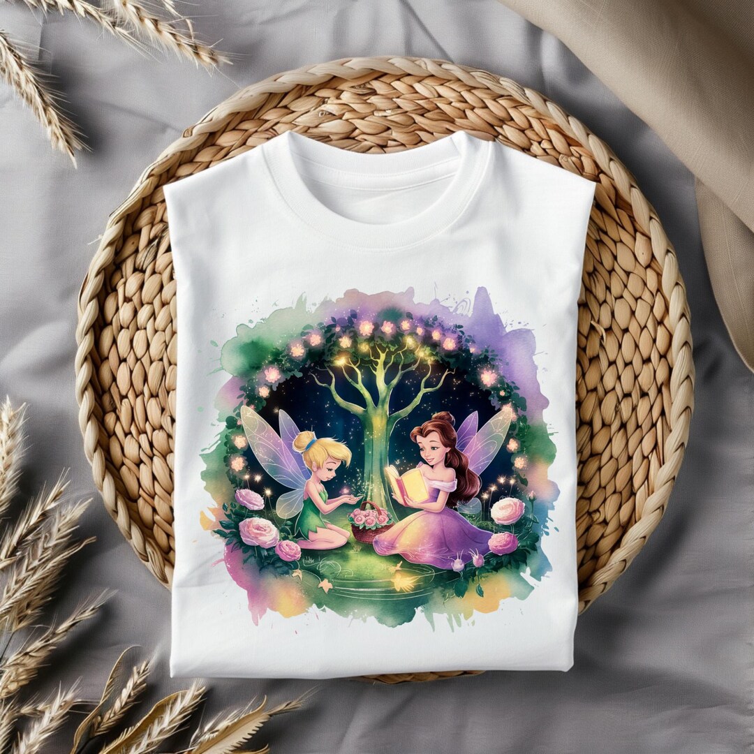 Tinkerbell and Belle Fairy Tale PNG, Enchanted Forest Clipart, Magical ...