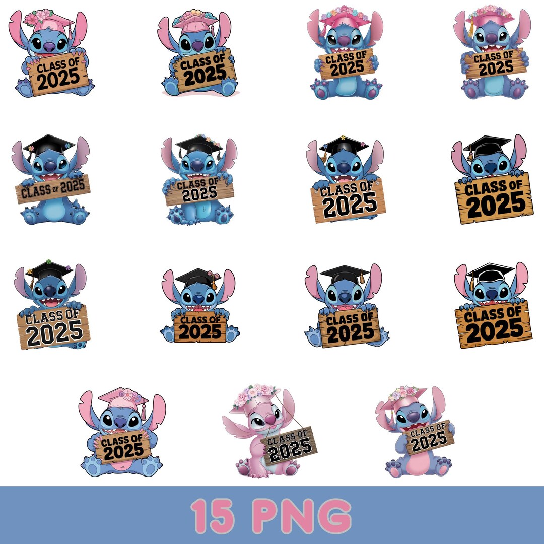 Class of 2025 Graduation PNG, Stitch Graduate Clipart, Senior Year ...
