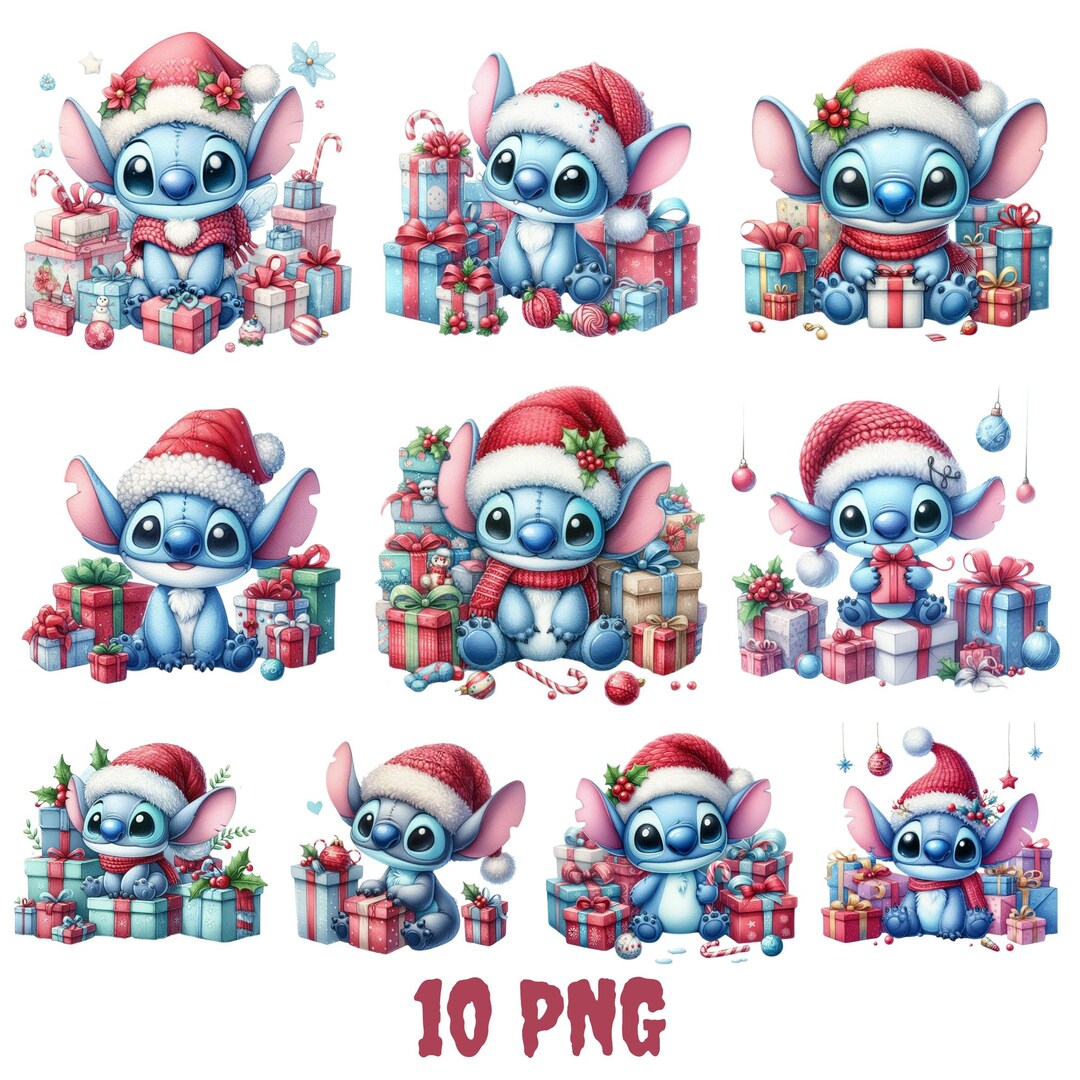 Stitch Christmas Png Bundle, Merry Christmas, Christmas Cartoon, Cute ...