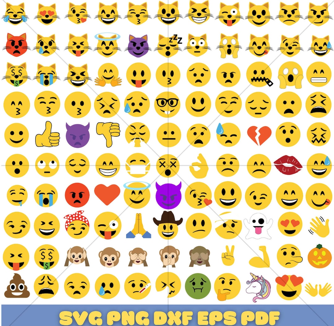 590 Files Emoji Svg Bundle - Layered Design Vector Files - SVG for Cricut - PNG, DXF, Svg, Eps ...