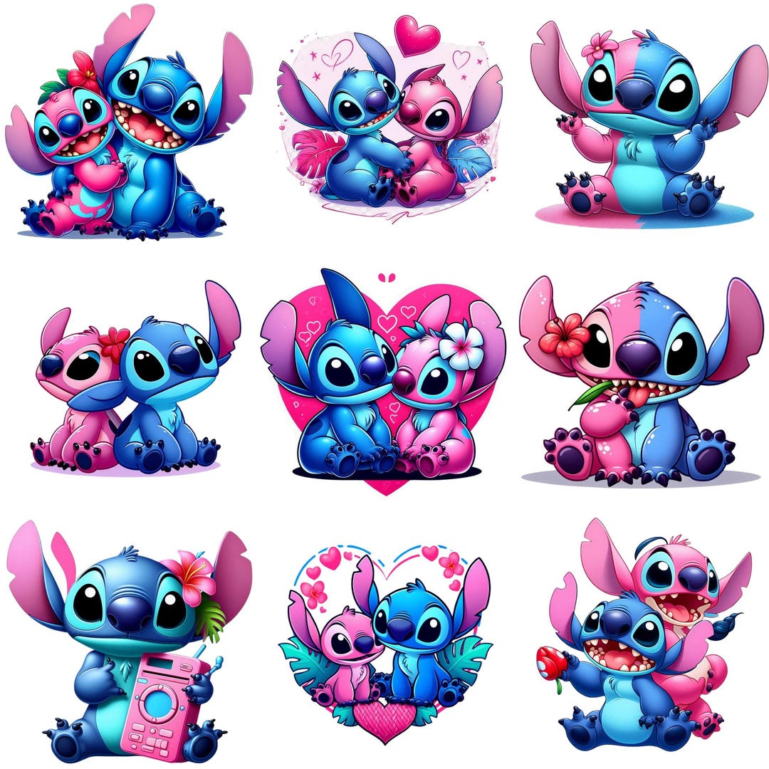 10 Stitch Png, Stitch and Angel Png Bundle, Lilo Stitch Png, Stitch ...