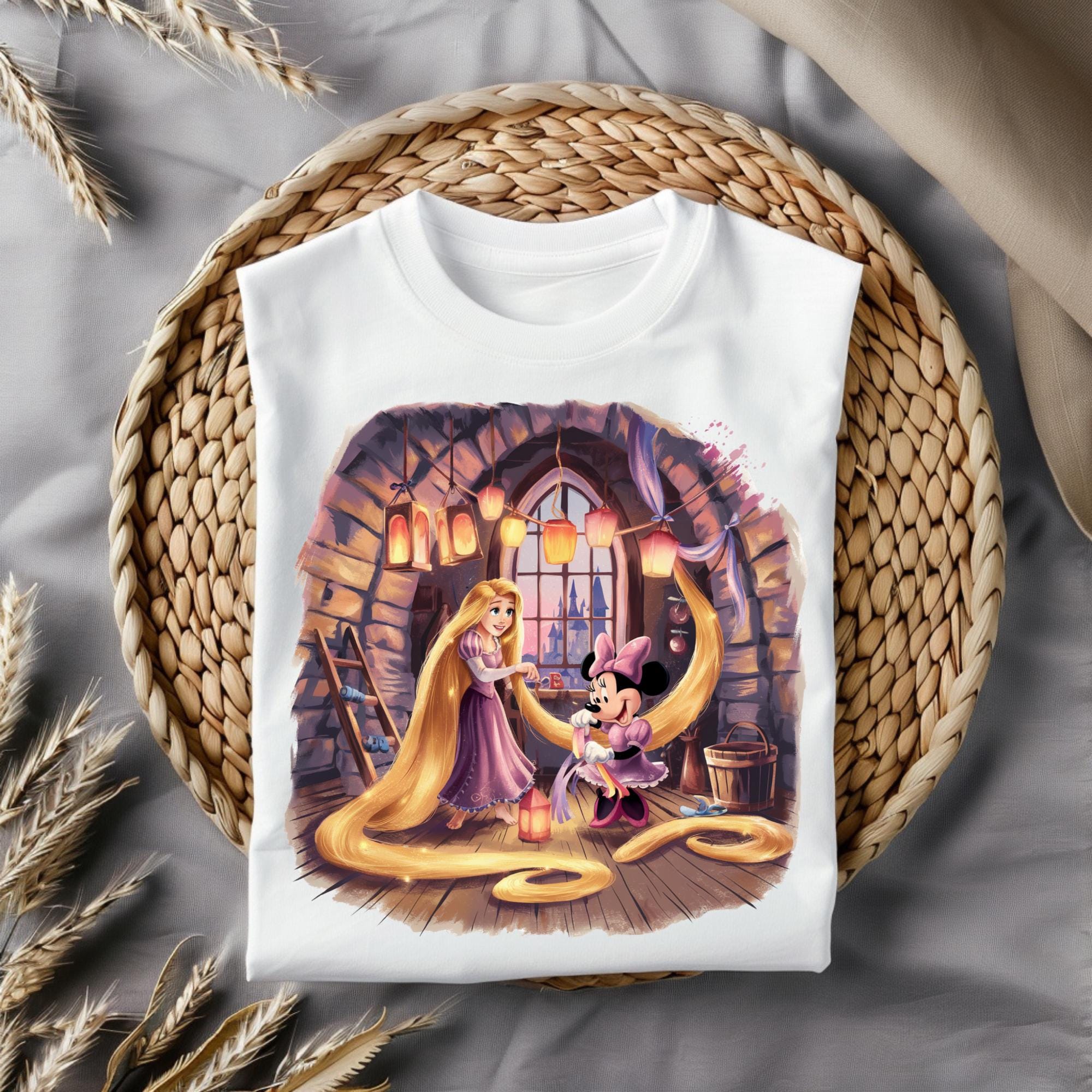 Rapunzel and Minnie Watercolor Clipart - Lantern Tower Digital Art ...
