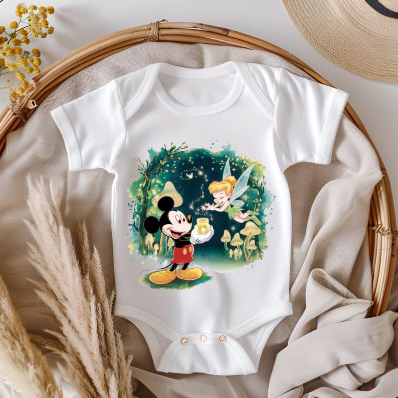 Mickey & Tinkerbell Magical Forest Clipart, Enchanted Fairy Light PNG ...