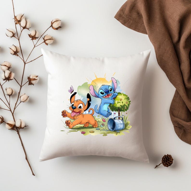 Stitch and Pluto Playful Adventure PNG – Cute Disney Dog Digital Art ...