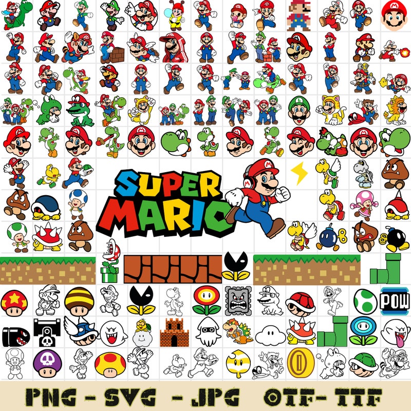 Mario Svg - Etsy