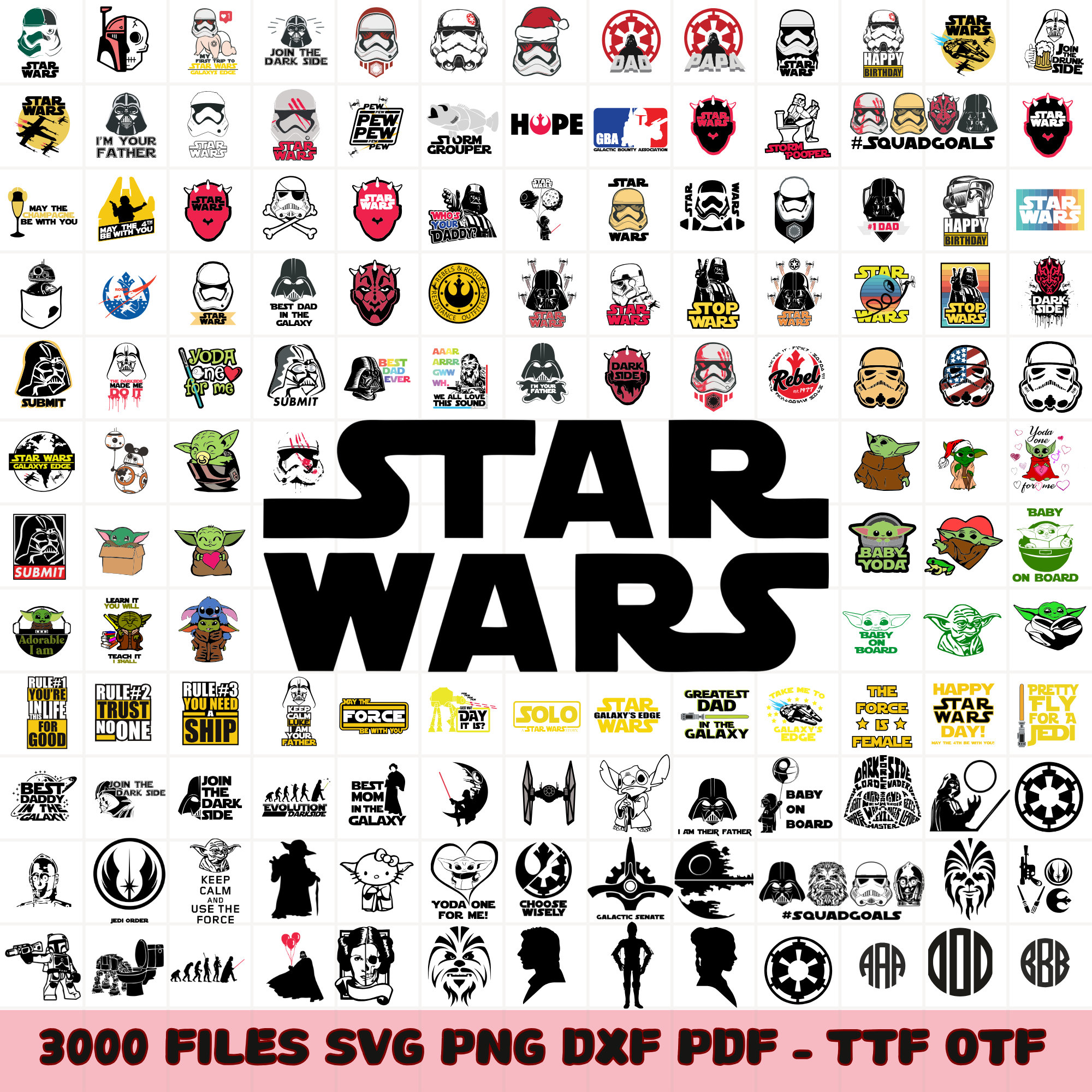 Star Wars Svg, 3000 Starwars Svg Bundle, Star Wars Png, Svg Files for ...