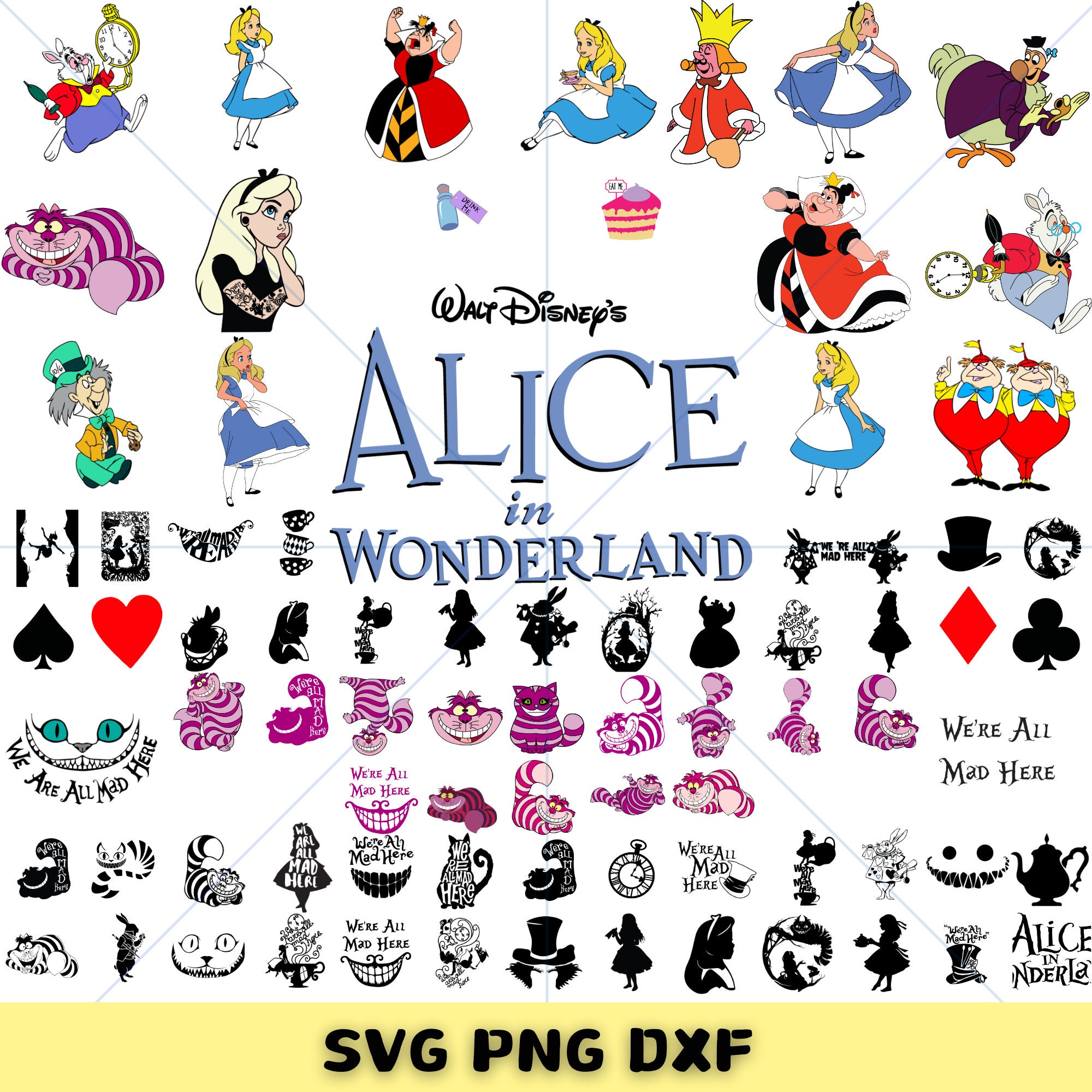 Alice in Wonderland SVG Bundle, Alice SVG, Princess Svg, Alice in ...