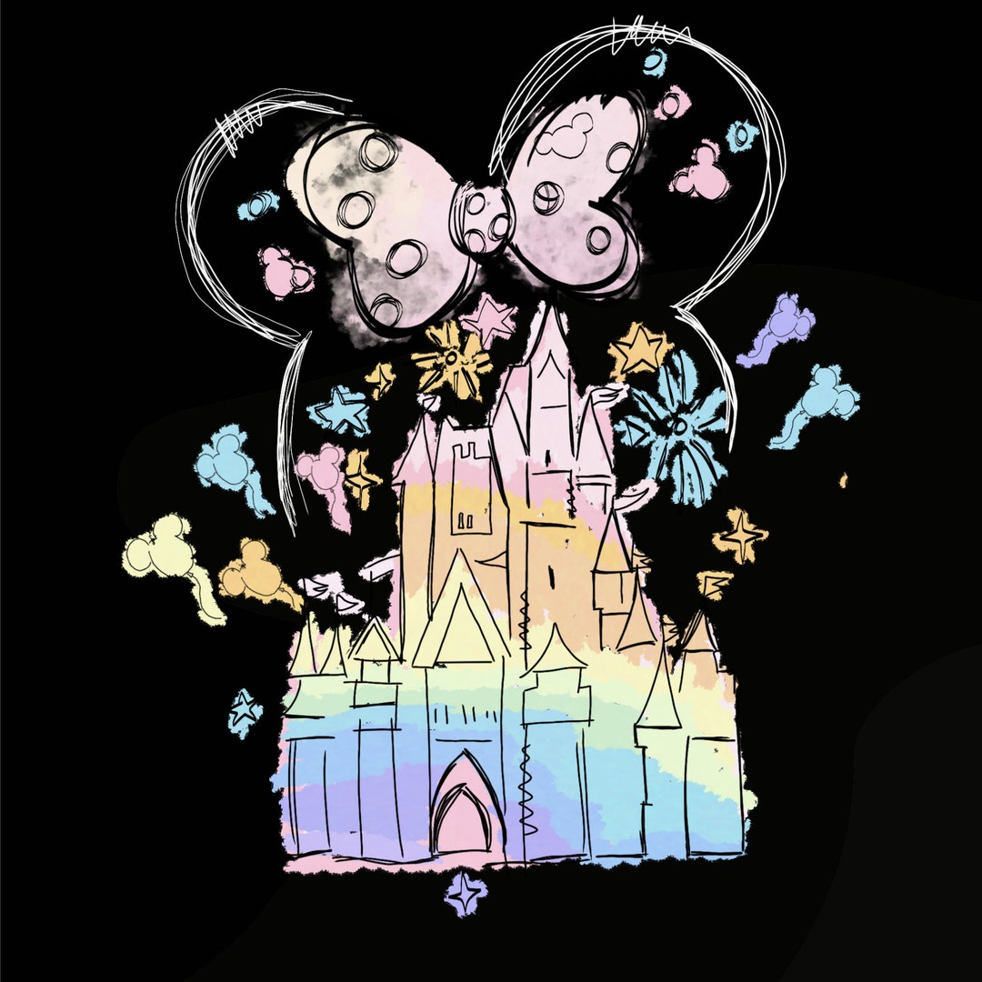 Watercolor Mouse Castle Png Bundle, Mouse Ear Castle Png, Retro ...