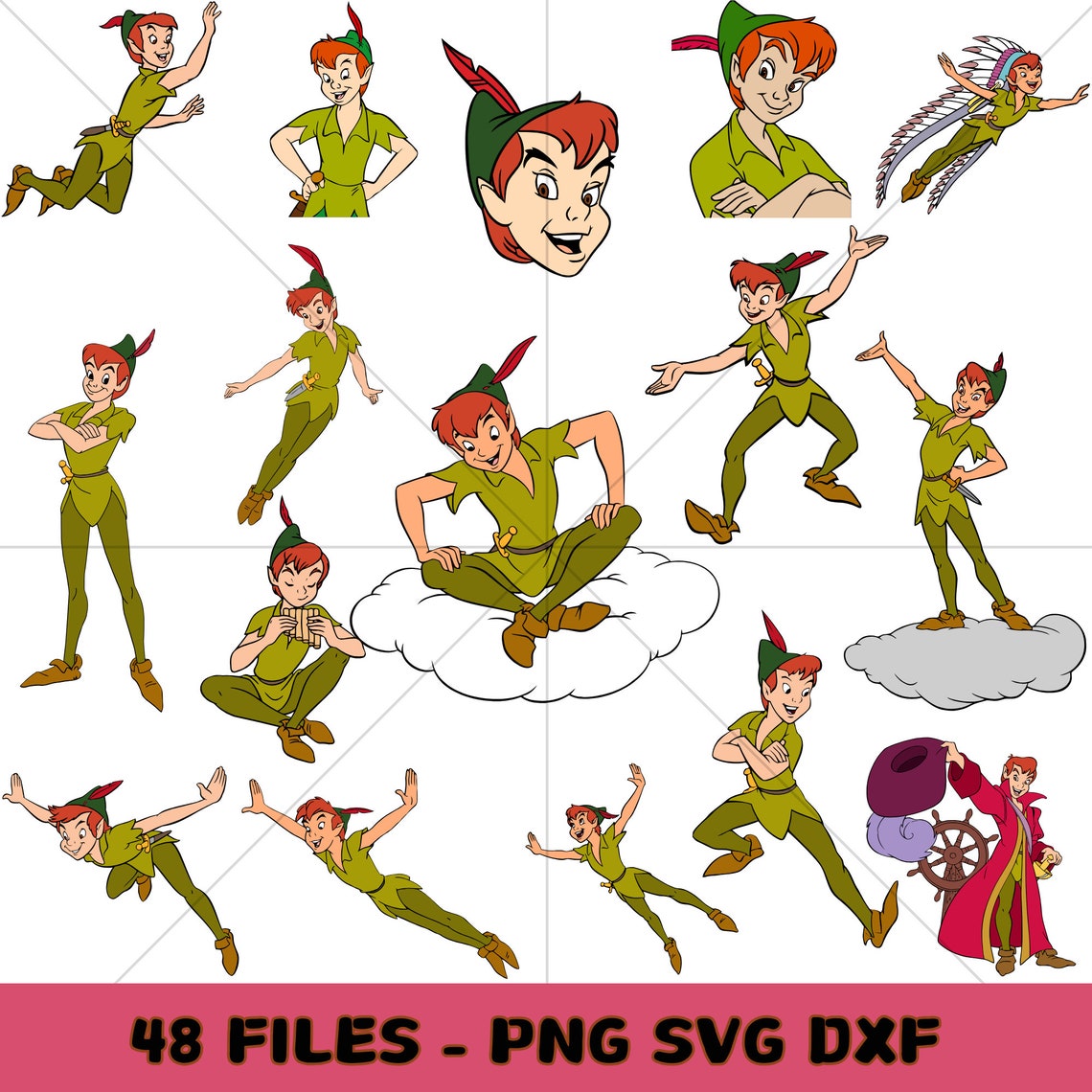Peter Pan Bundle,peter Pan Png,peter Pan Clipart,neverland,peter Pan ...