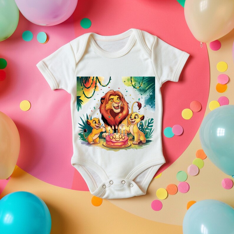 Simba and Chip 'n' Dale PNG Birthday Clipart, Jungle Party Scene With ...