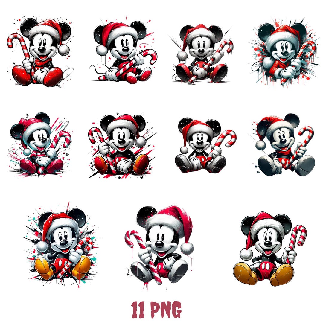 11 Mickey Mouse Christmas Png, Mouse Head Christmas Bundle, Bundle ...