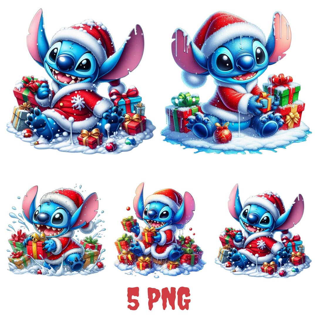 Stitch Christmas Png Bundle, Merry Christmas, Christmas Cartoon, Cute ...