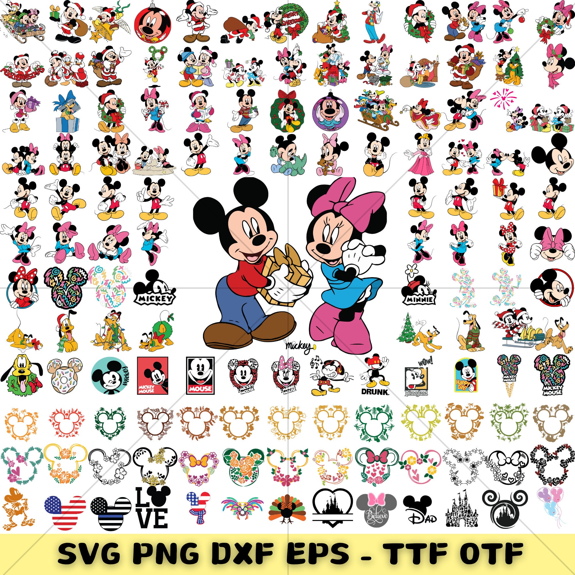 2375 Files Mouse SVG Bundle, Mouse SVG, Mickey Valentine Bundle, Mickey ...