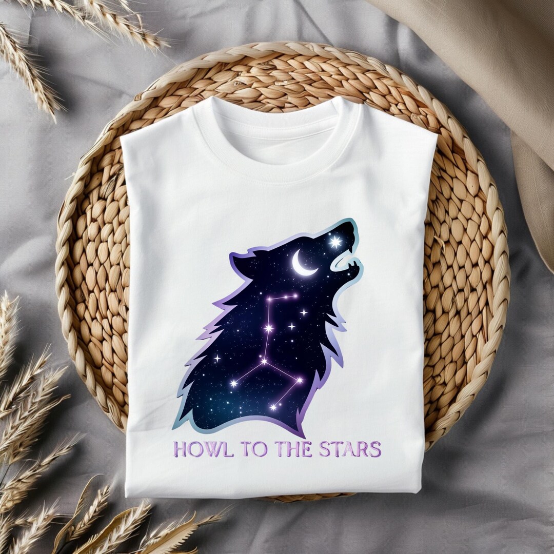 Celestial Wolf PNG, Galaxy Constellation Howling Wolf, Moon Starry ...