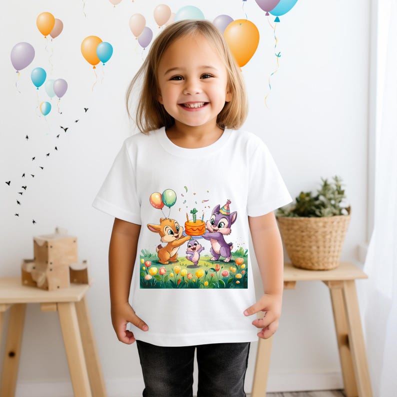 Chip and Dale & Thumper Birthday PNG, Cute Forest Friends Clipart ...