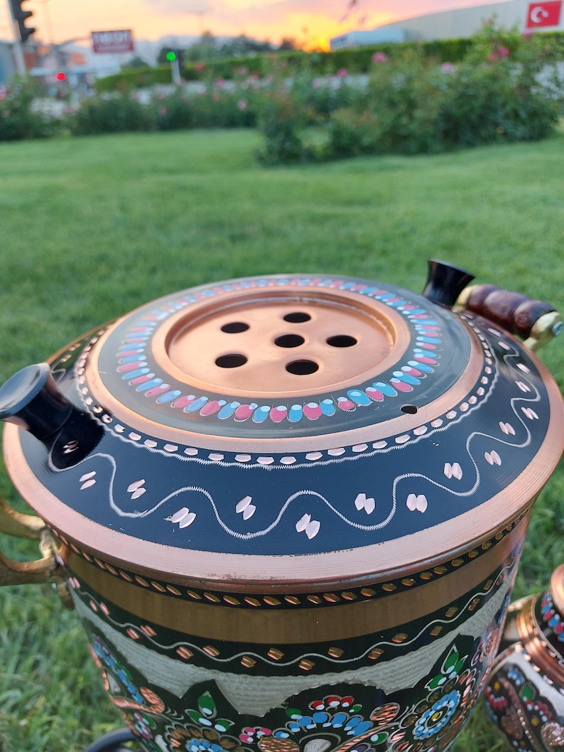 5 Liter Clourful Electric Copper Samovar With Thermostat, Handmade ...