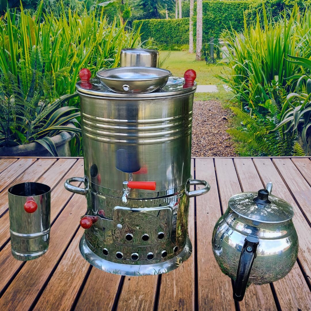 5 LT Chrome Coal Burning Samovar-turkish Tea Set,hot Water Boiler ...