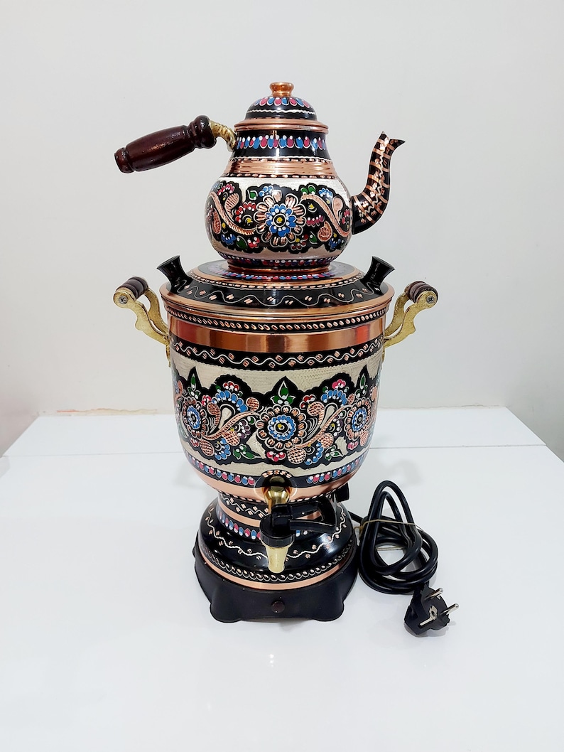 5 Liter Clourful Electric Copper Samovar With Thermostat, Handmade ...