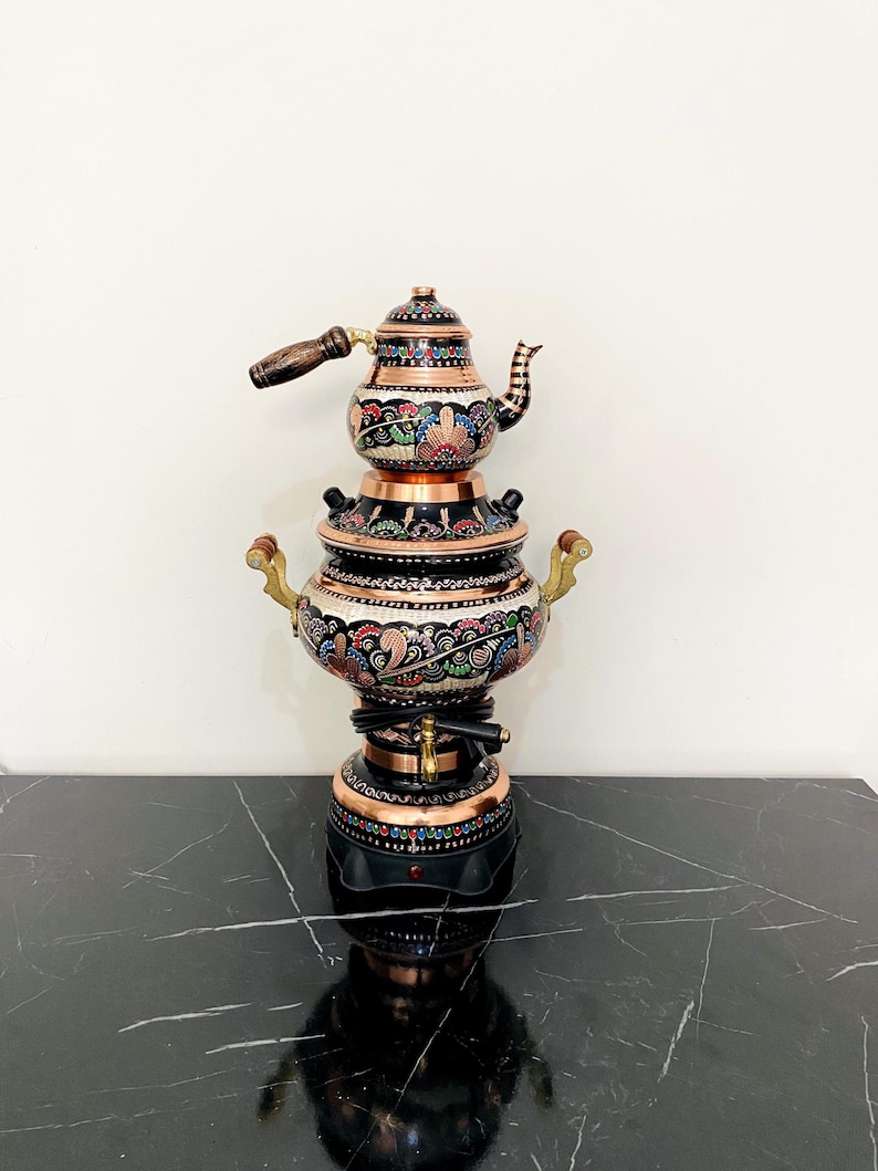 5 Liter Clourful Electric Copper Samovar With Thermostat, Handmade ...