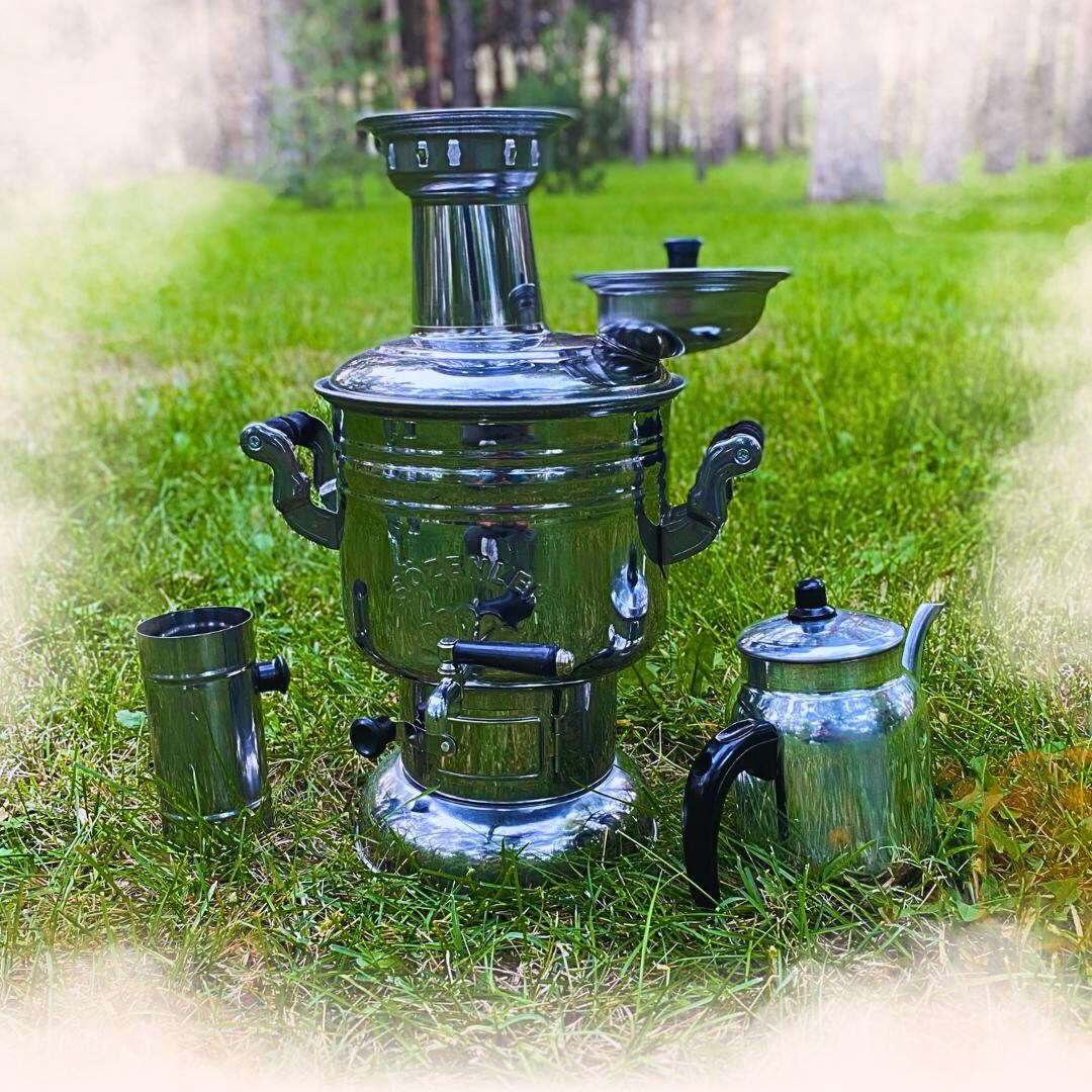 2.5 Liter Handmade Steel Coal Samovar: Turkish Tea Set, Camping Kettle ...