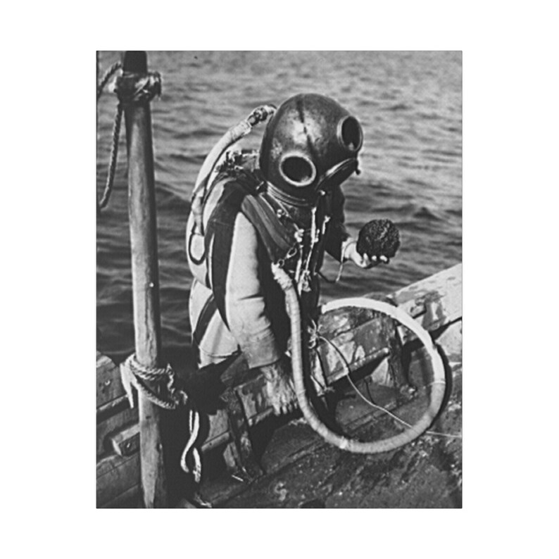 Tarpon Springs Wall Art: Greek-american Sponge Diver, Deep Sea Scene ...