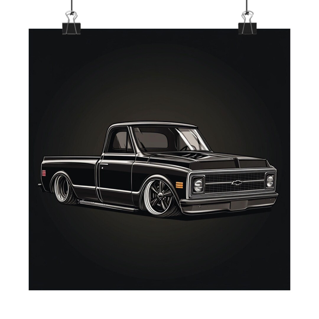 Vintage Chevrolet C10, Chevy C10, Matte Posters, Wall Art Print, Garage ...