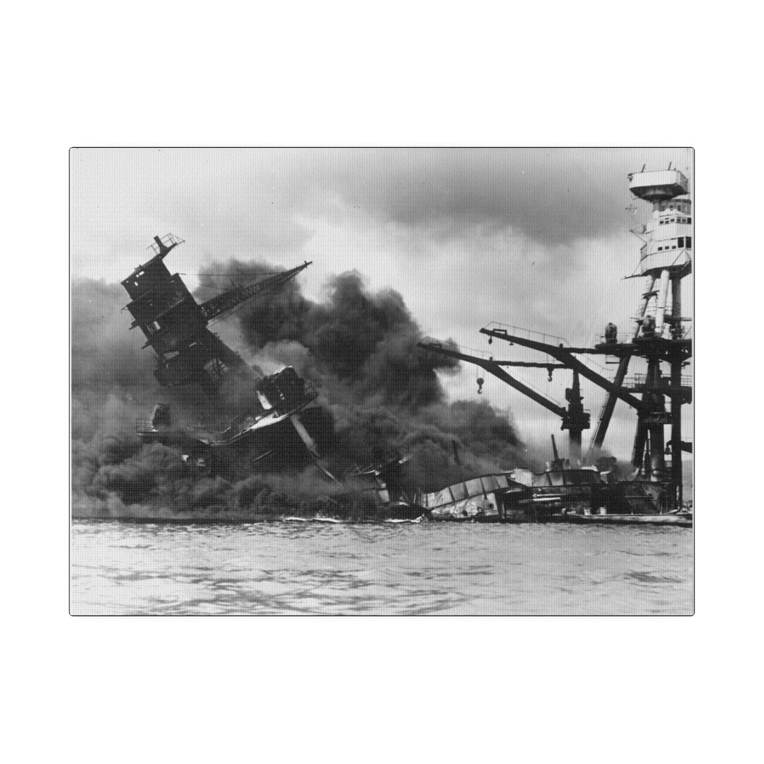USS Arizona Sinking Art Print: Historic Military Naval Wall Art, Dec 7 ...