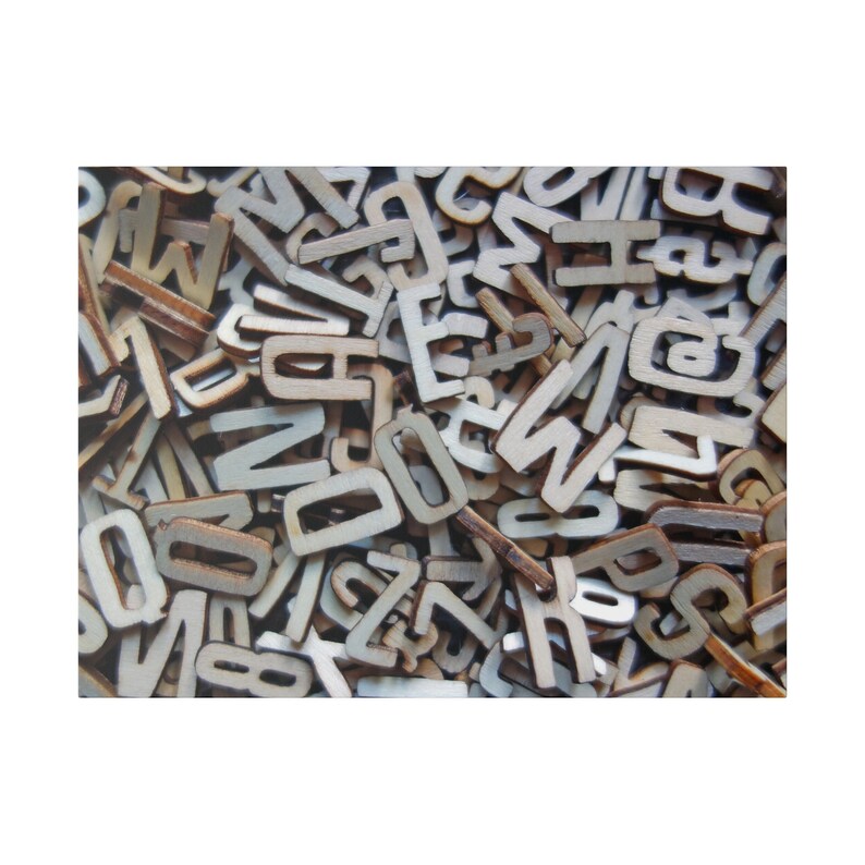 Wooden Letters Wall Art: Pile of Rustic Alphabet Decor, Personalized Wood Sign, Home & Office ...